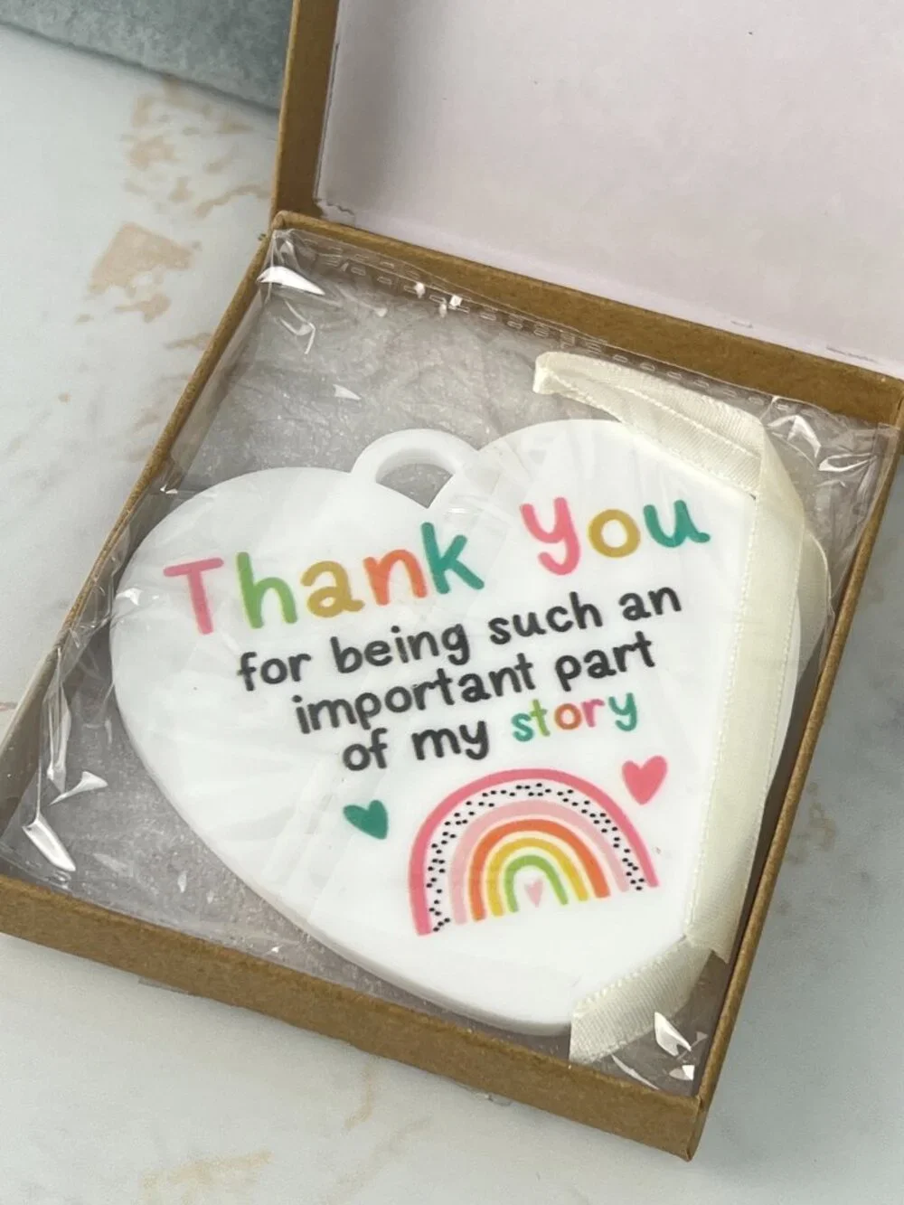 Holiday | New Thank You Hanging Heart Acrylic Ornament Teacher Friend ...
